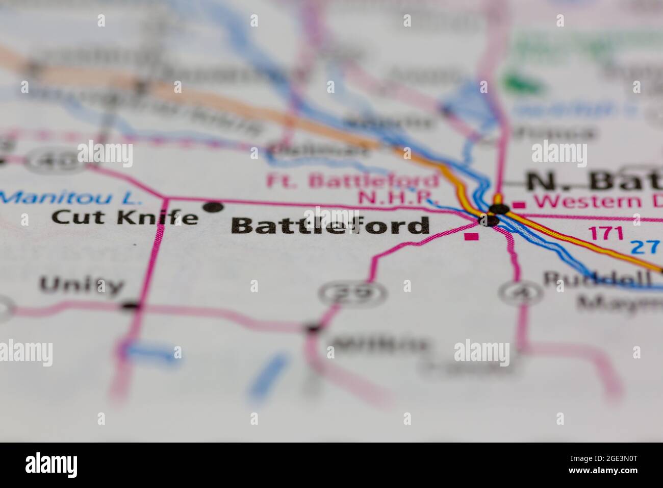 Battleford map hi-res stock photography and images - Alamy