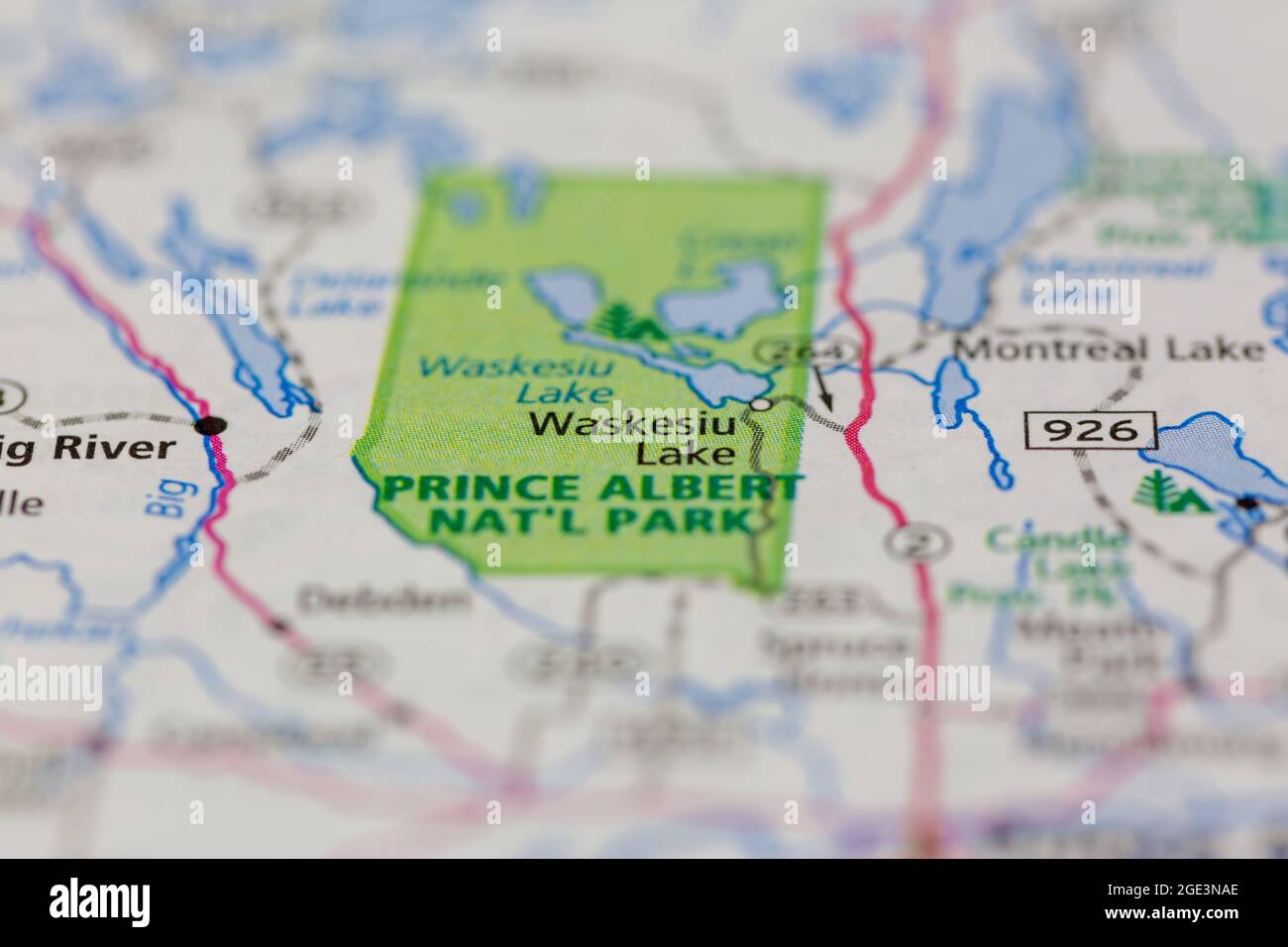 Waskesiu lake map hi-res stock photography and images - Alamy
