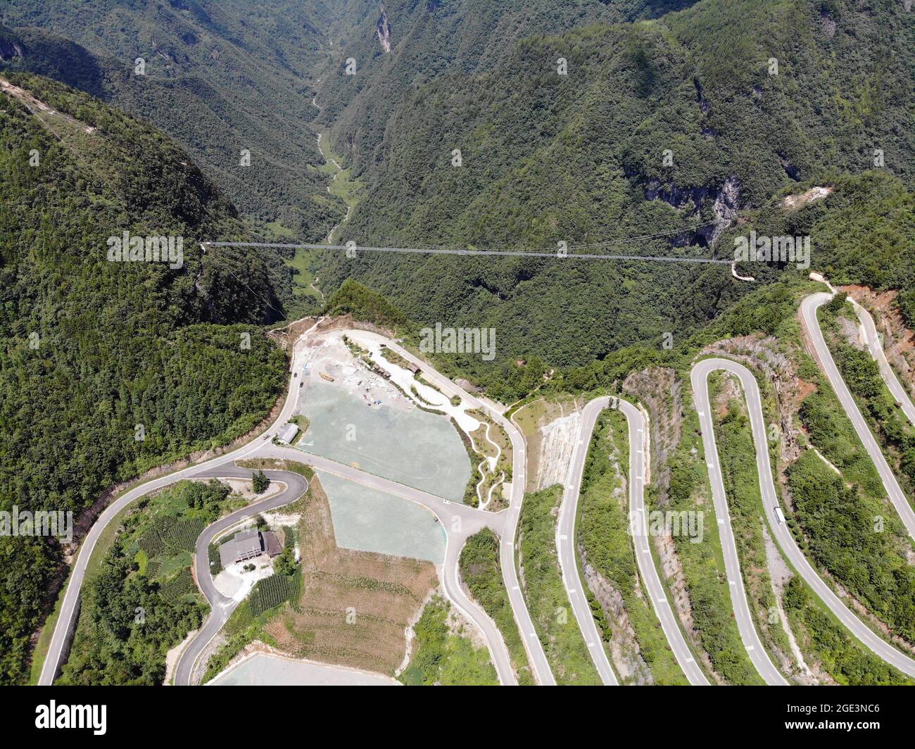 Aerial photo of the 18 bends of the Bashan Grand Canyon, in Dazhou ...