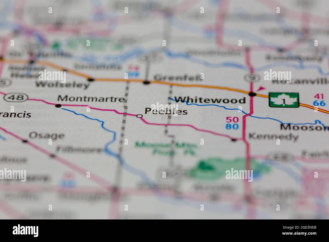 Map of peebles saskatchewan hi-res stock photography and images - Alamy