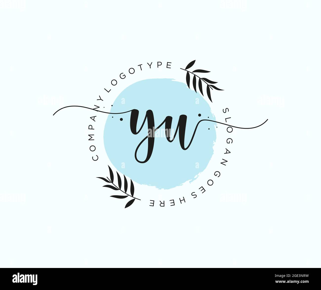 YU Feminine logo beauty monogram and elegant logo design, handwriting ...