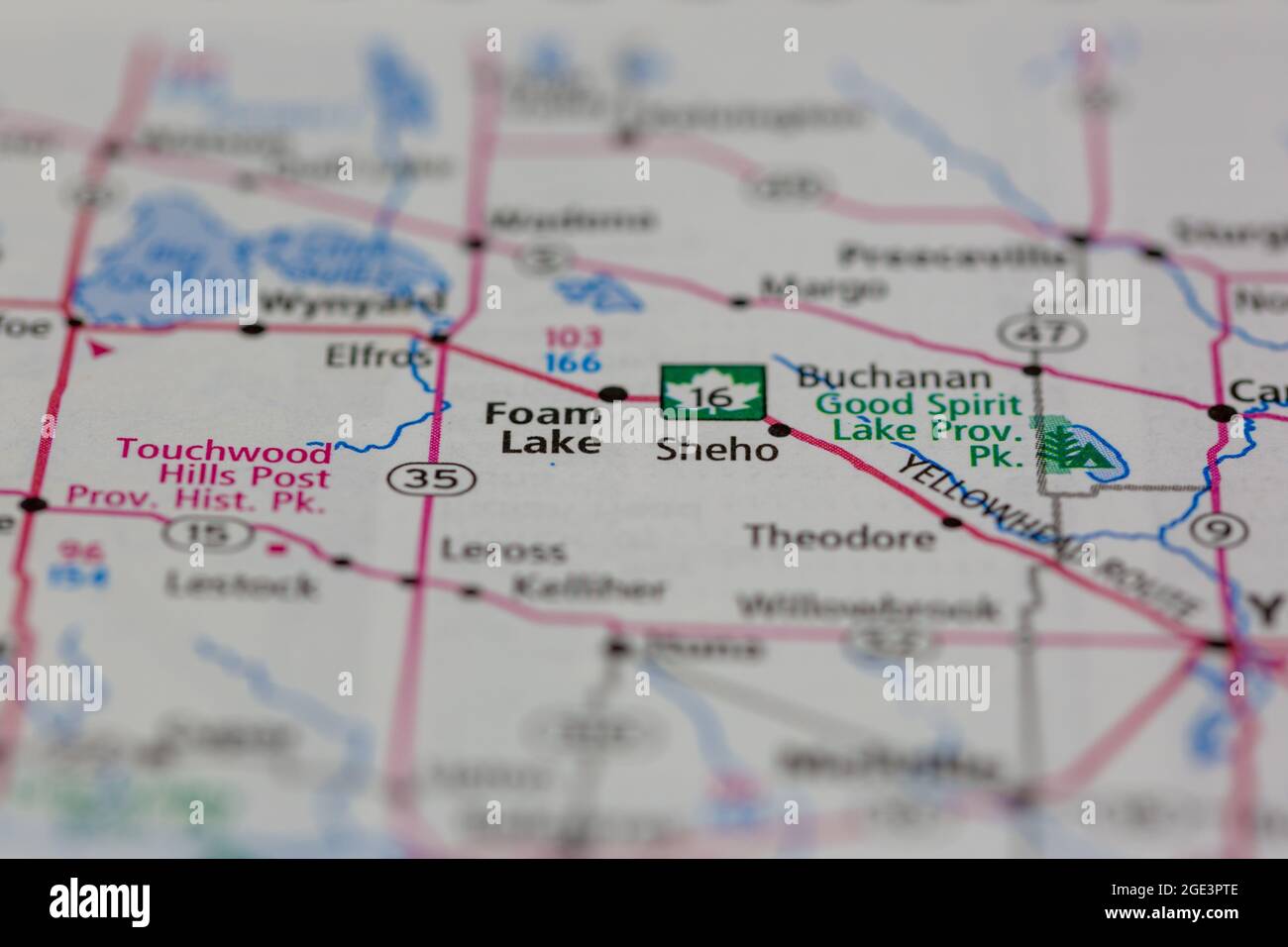 Sheho Saskatchewan Canada Shown on a road map or Geography map Stock ...