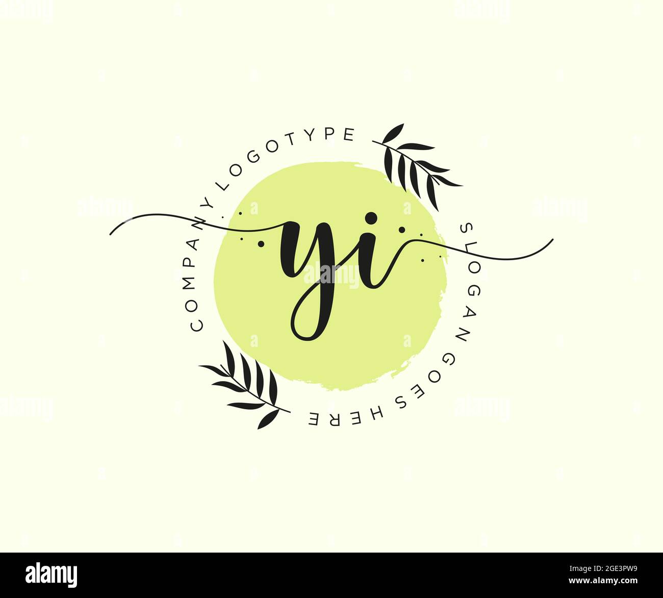 YI Feminine logo beauty monogram and elegant logo design, handwriting ...