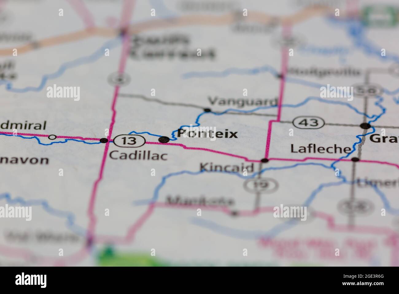 Ponteix Saskatchewan Canada Shown on a road map or Geography map Stock ...