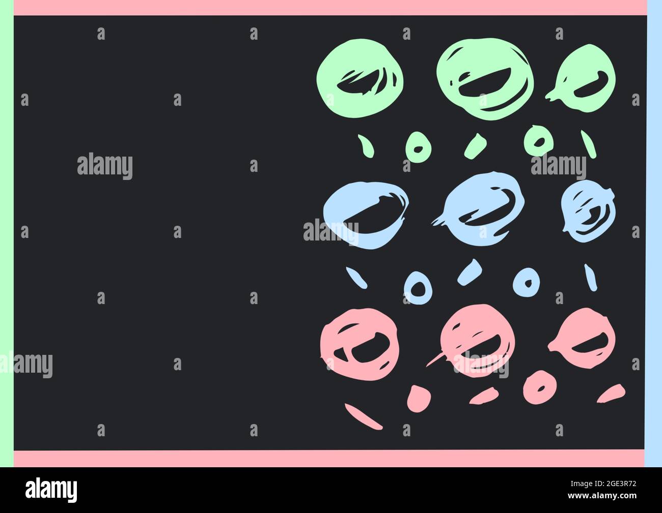 Composition of green and blue shapes on black background Stock Photo ...