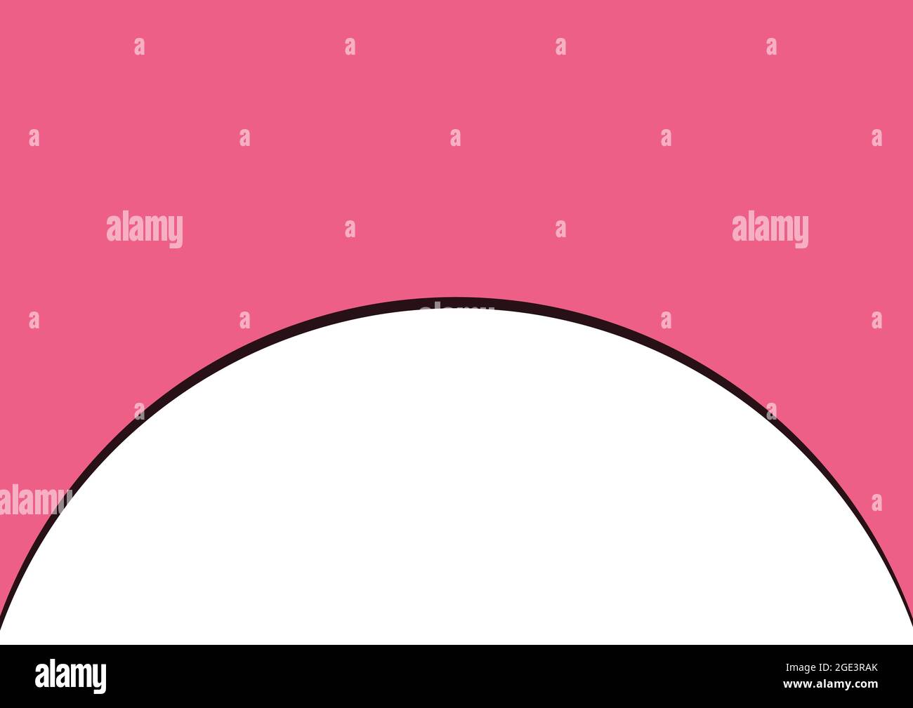 Composition of half of white circle on pink background Stock Photo - Alamy