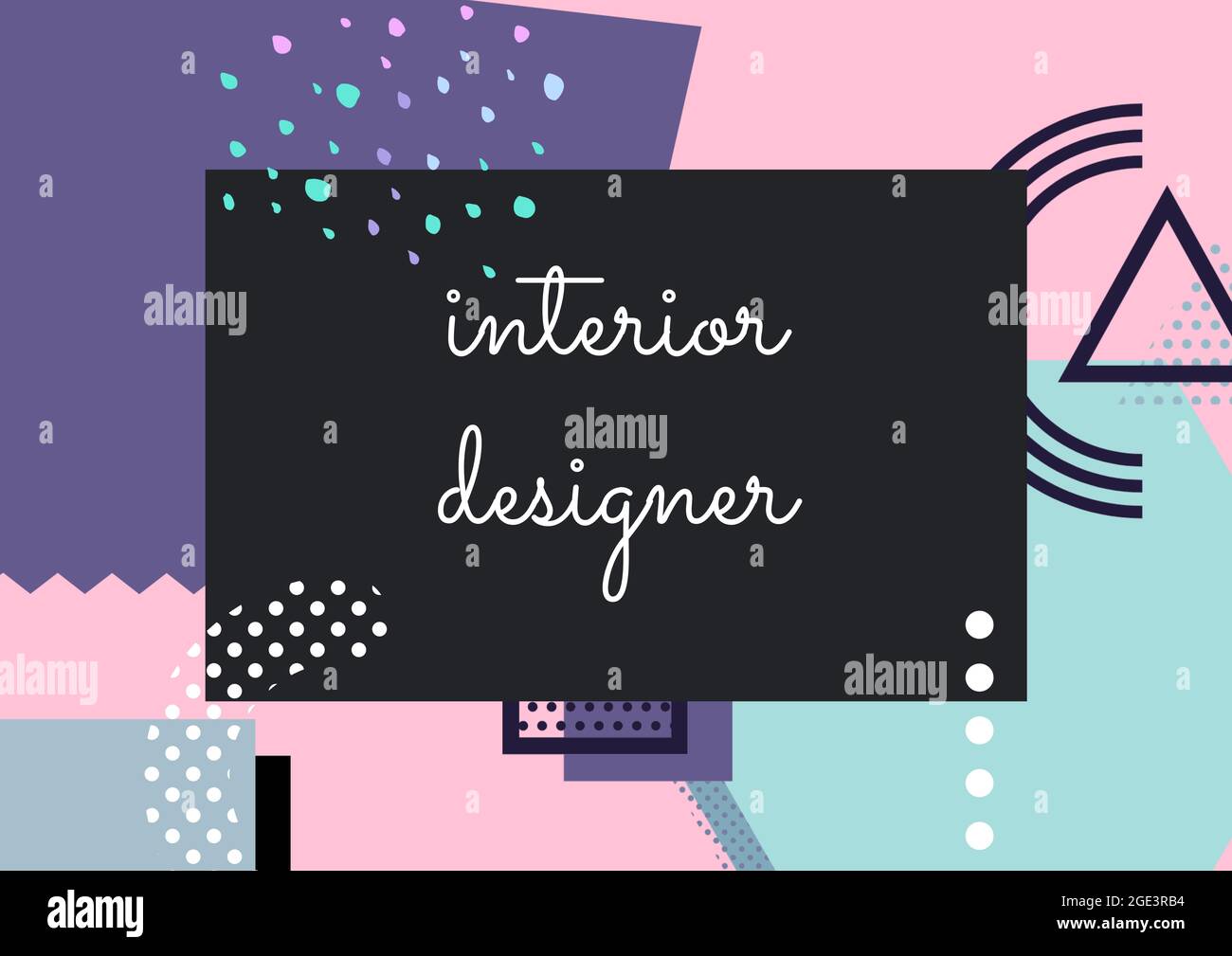 Composition of interior design services text over shapes Stock Photo ...