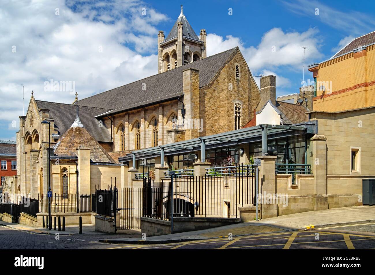 UK, West Yorkshire, Leeds, Cathedral from St Anne's Street Stock Photo ...