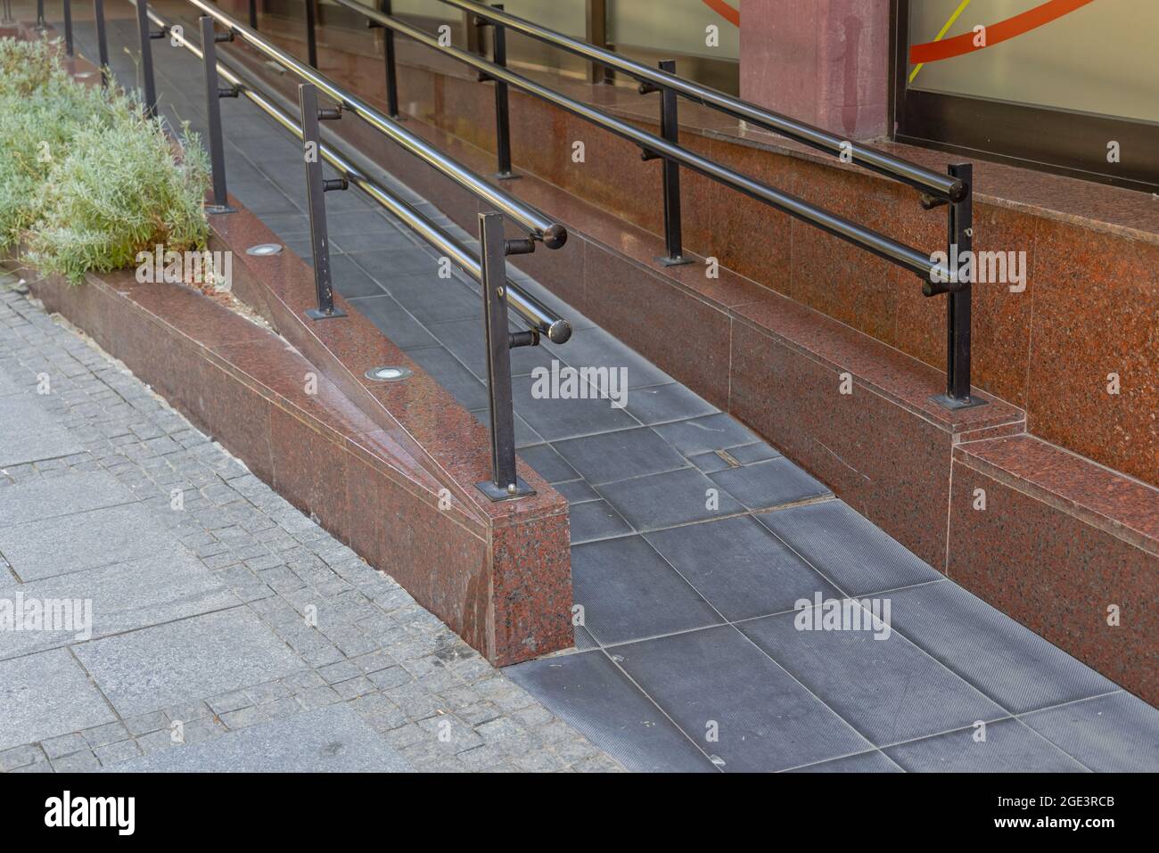Long Ramp for Wheelchair User Safe Access Way Stock Photo - Alamy