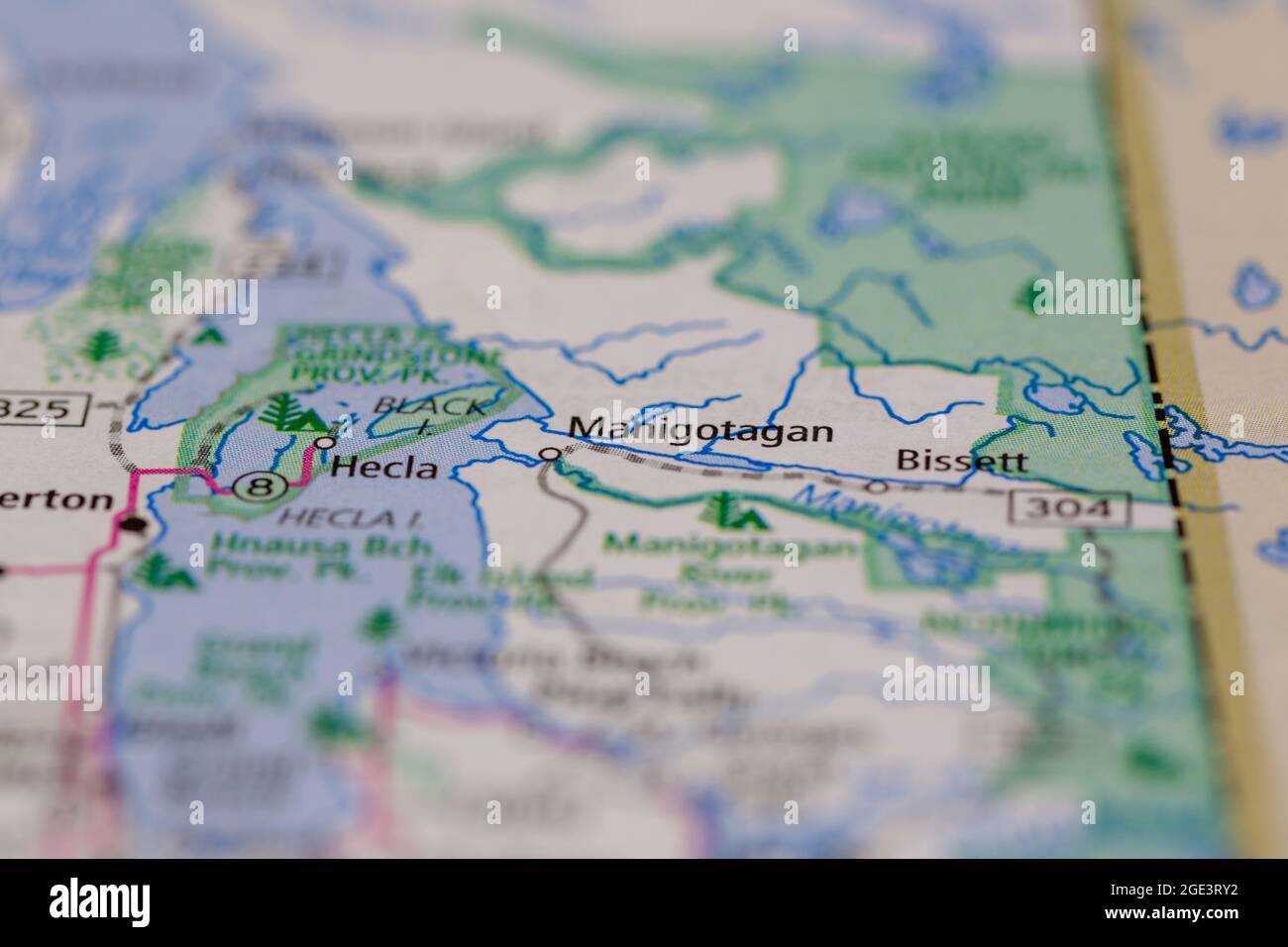 Manigotagan on a map hi-res stock photography and images - Alamy