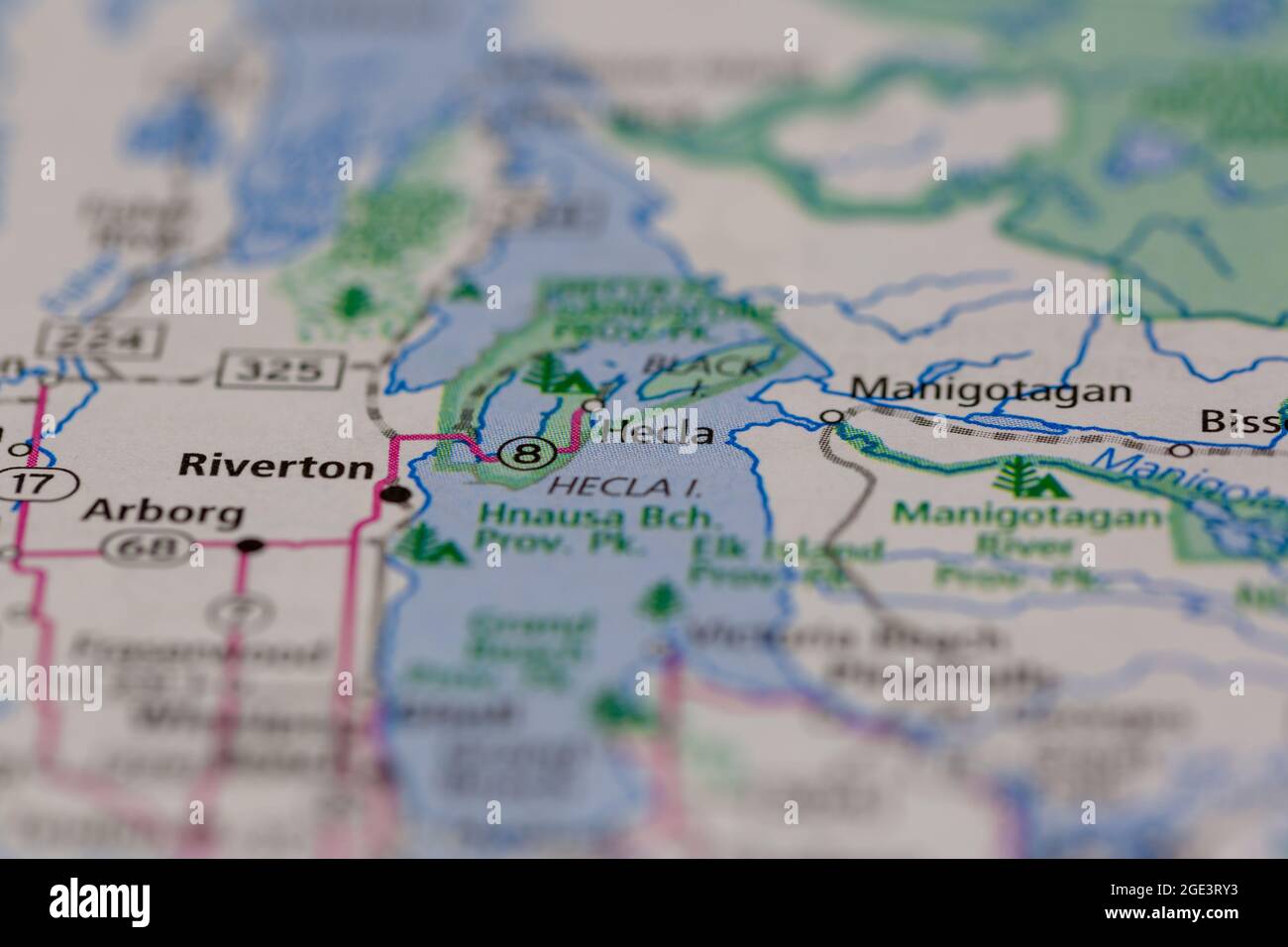 Hecla Saskatchewan Canada Shown on a road map or Geography map Stock ...