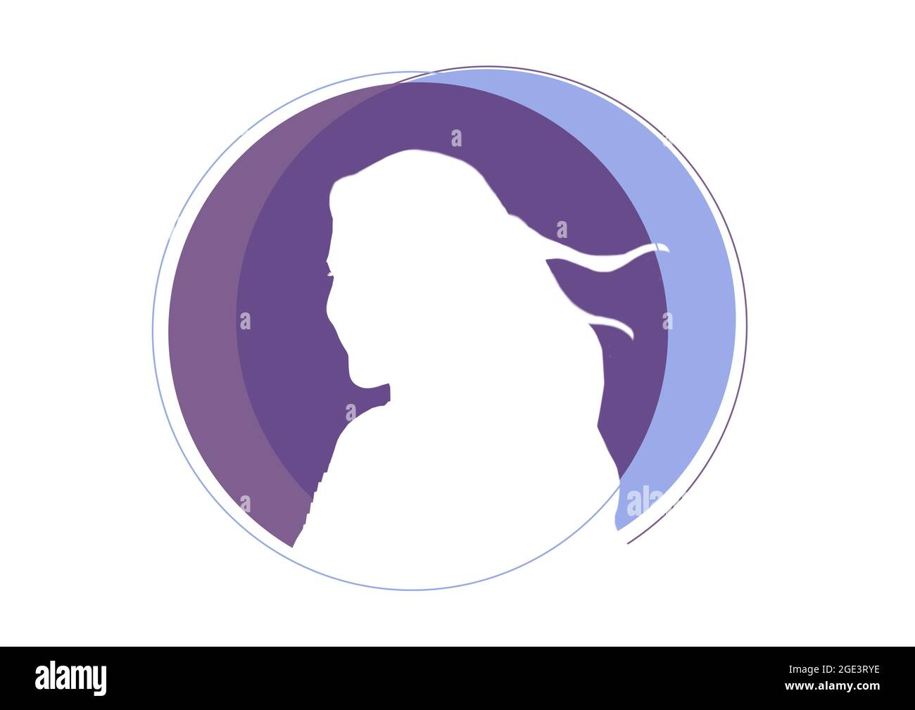 Composition of white woman icon on white background Stock Photo - Alamy