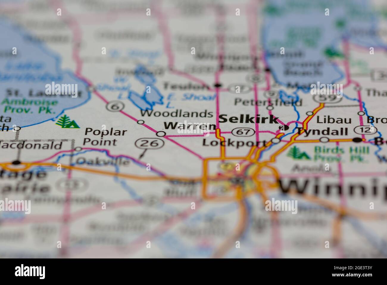 Warren Saskatchewan Canada Shown on a road map or Geography map Stock ...