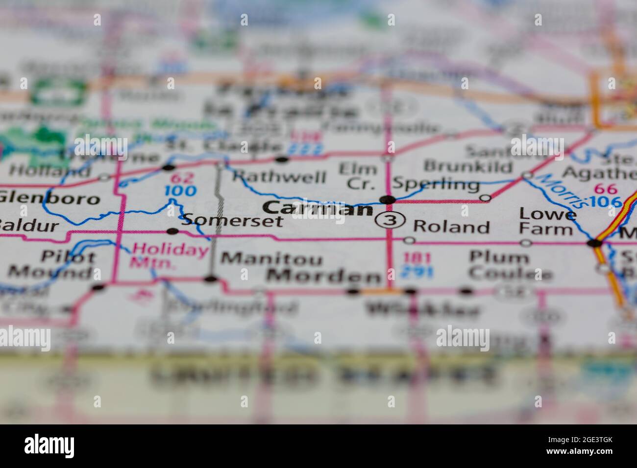 Carman Saskatchewan Canada Shown on a road map or Geography map Stock ...