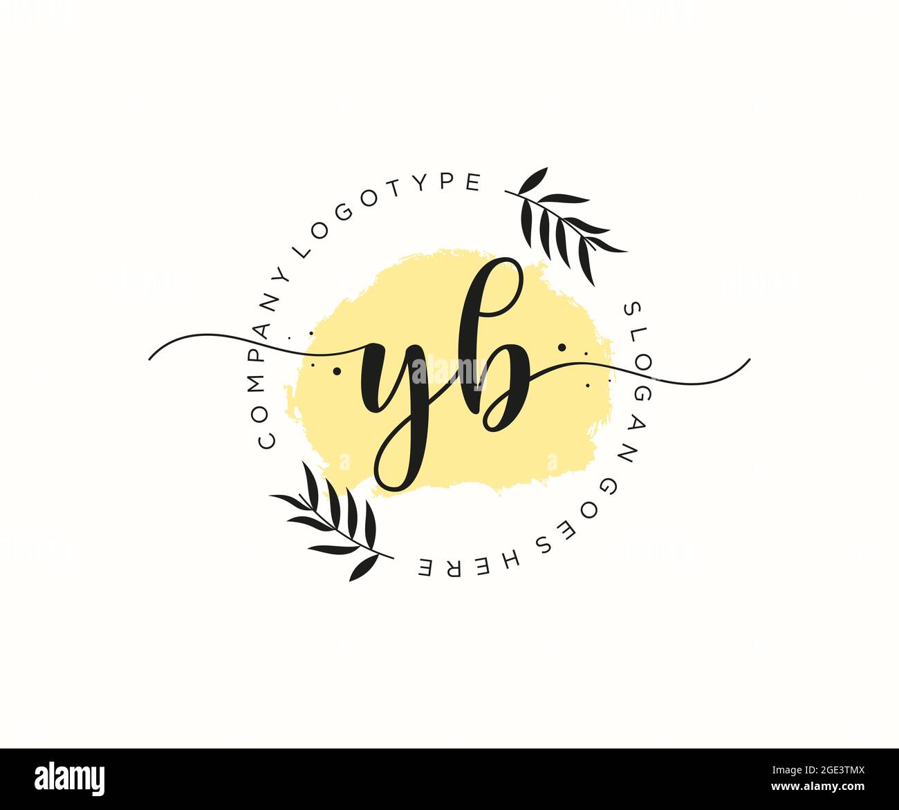 YB Feminine logo beauty monogram and elegant logo design, handwriting ...