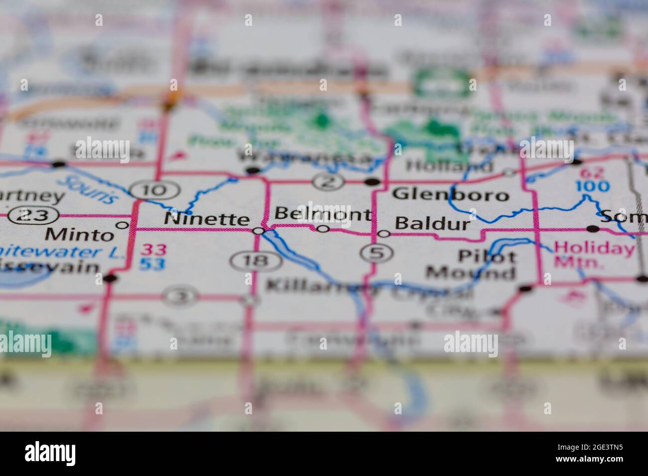 Belmont Saskatchewan Canada Shown on a road map or Geography map Stock ...