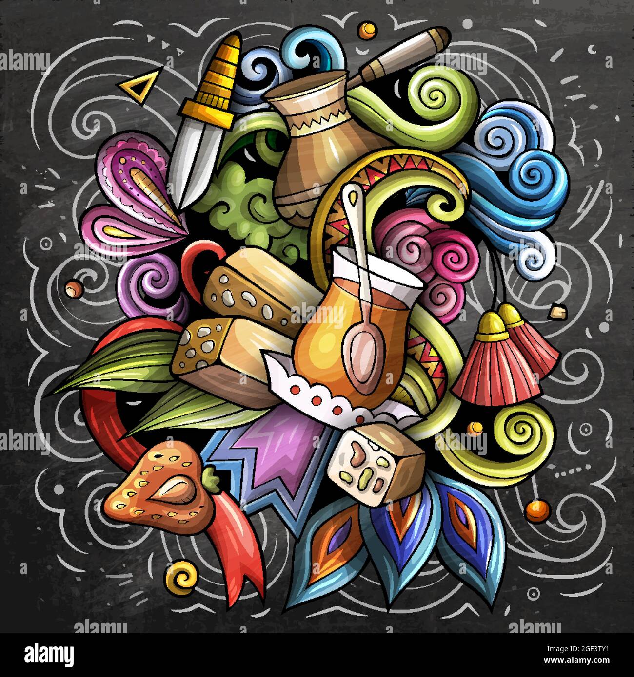 Turkey cartoon vector doodle chalkboard illustration Stock Vector Image ...