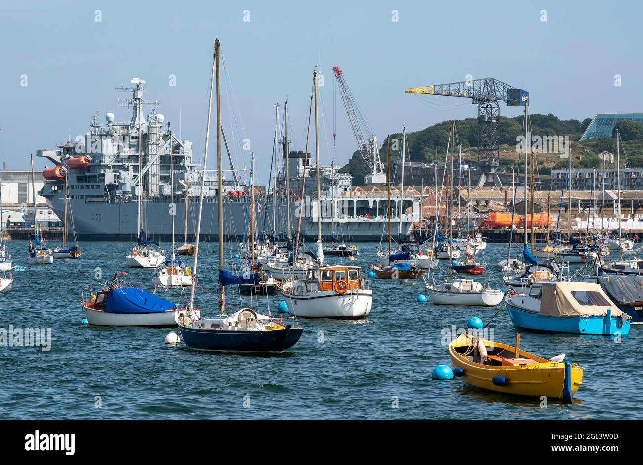 Falmouth, Cornwall, England, UK. 2021. Falmouth Harbour a large Cornish ...