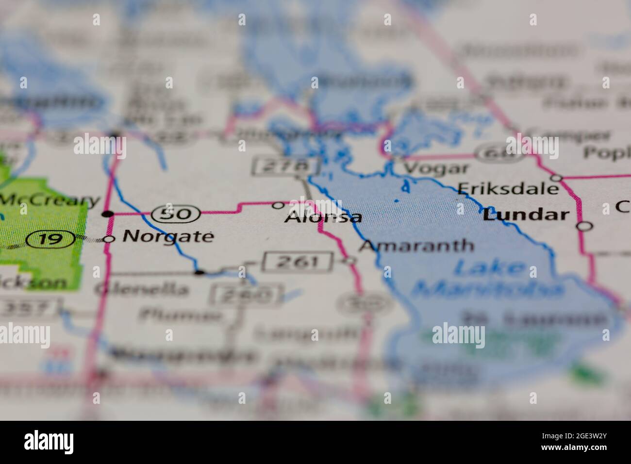 Alonsa on a map hi-res stock photography and images - Alamy