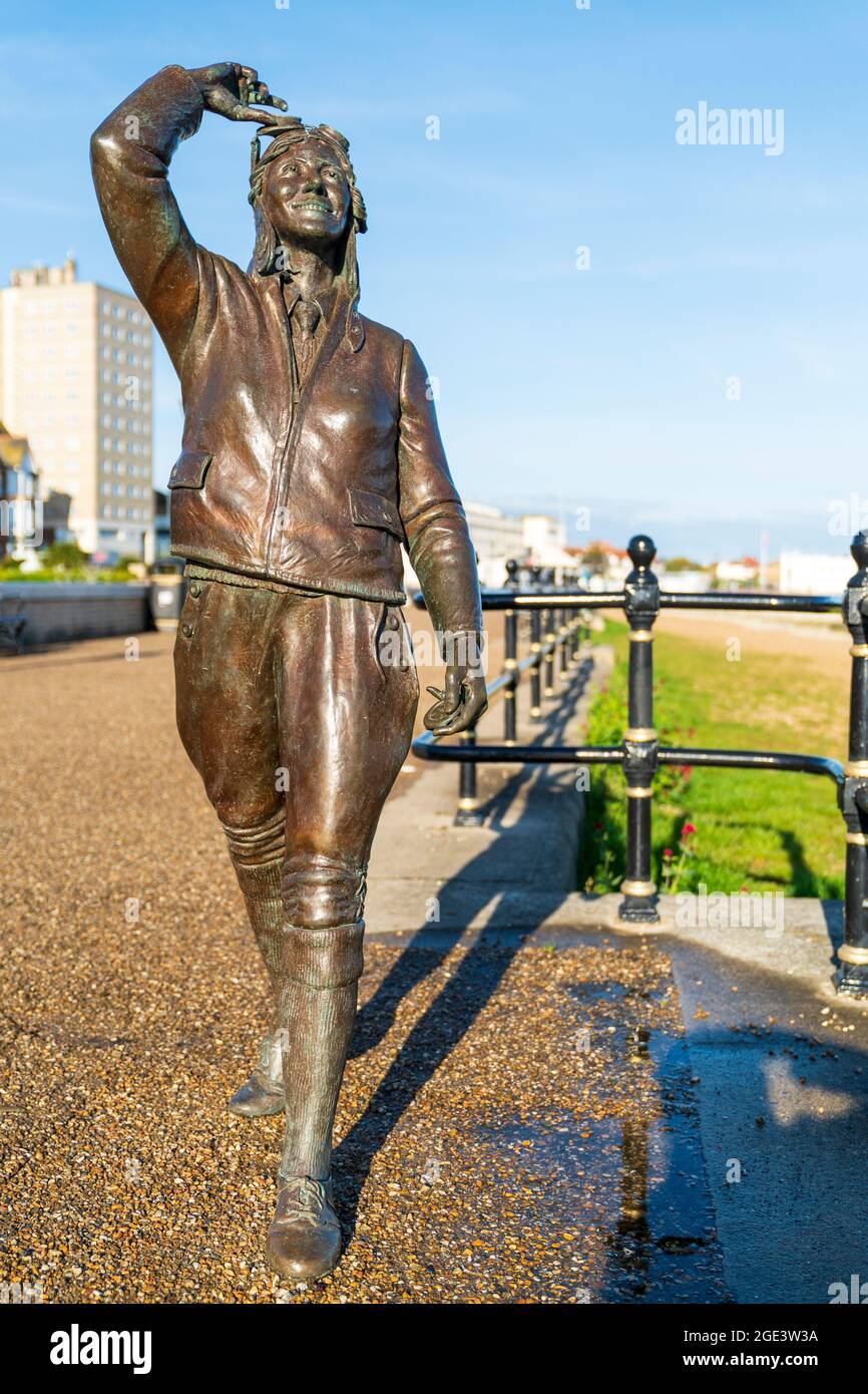 Statue of the famous 1930's flying legend Amy Johnson created by artist ...