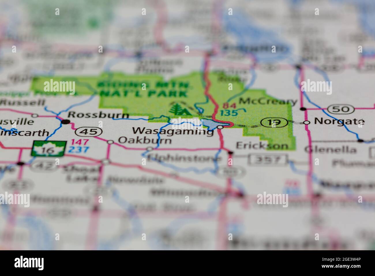 Wasagaming on a map hi-res stock photography and images - Alamy