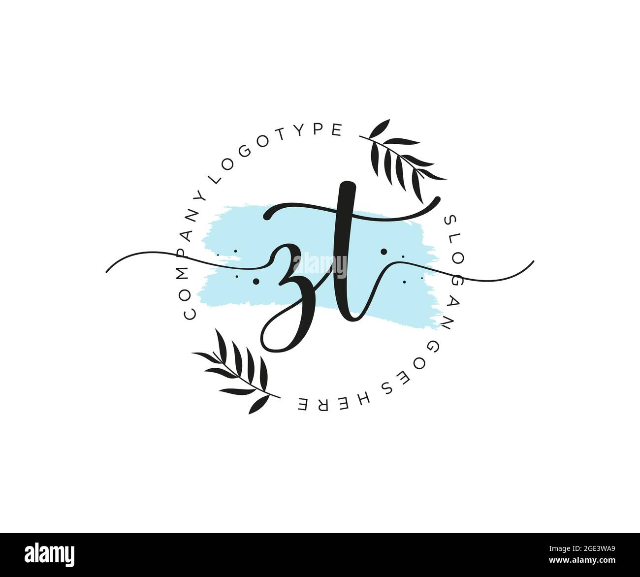 ZT Feminine logo beauty monogram and elegant logo design, handwriting ...