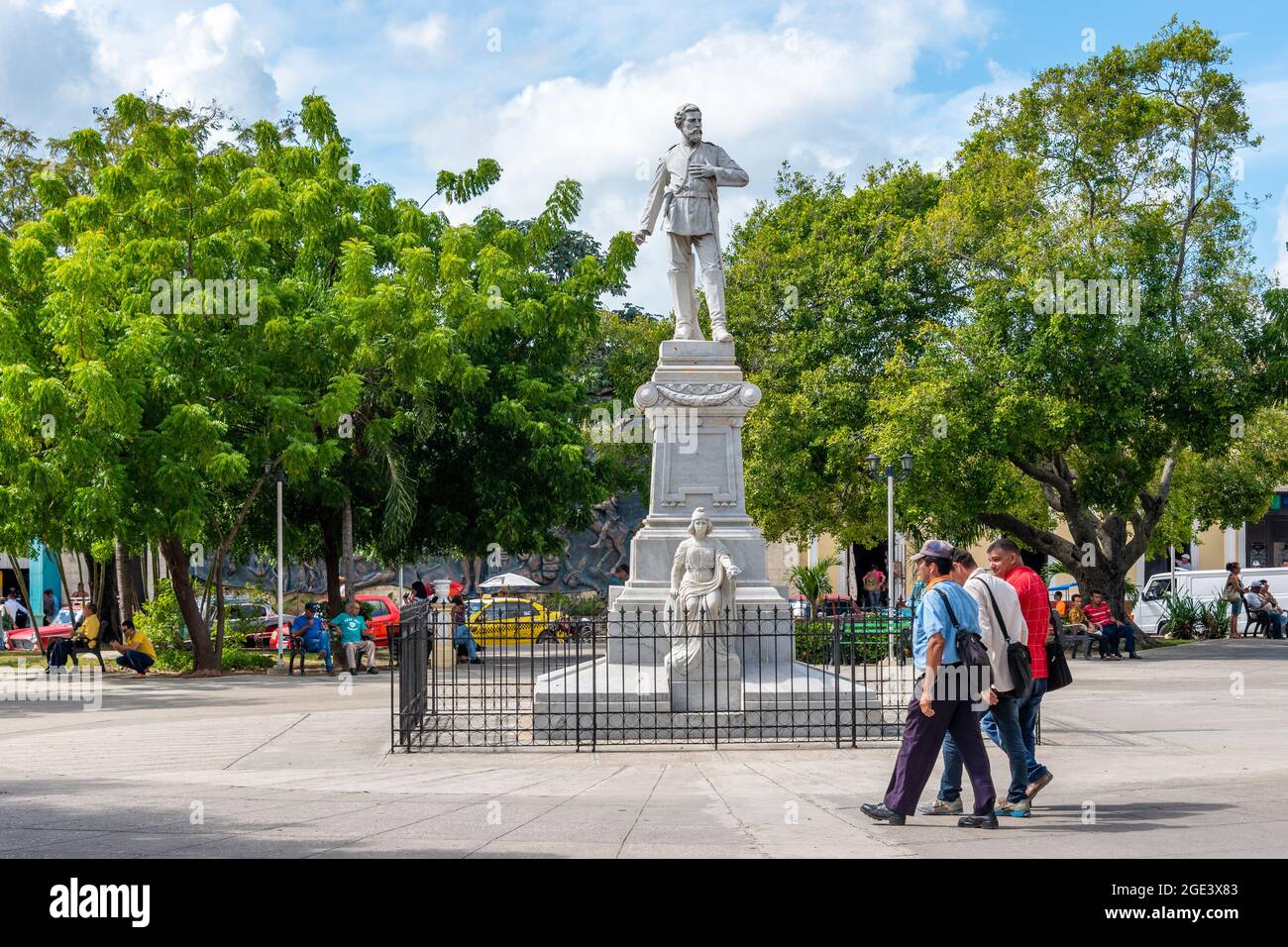 Sculpture statue of Calixto Garcia in the city square or parque ...