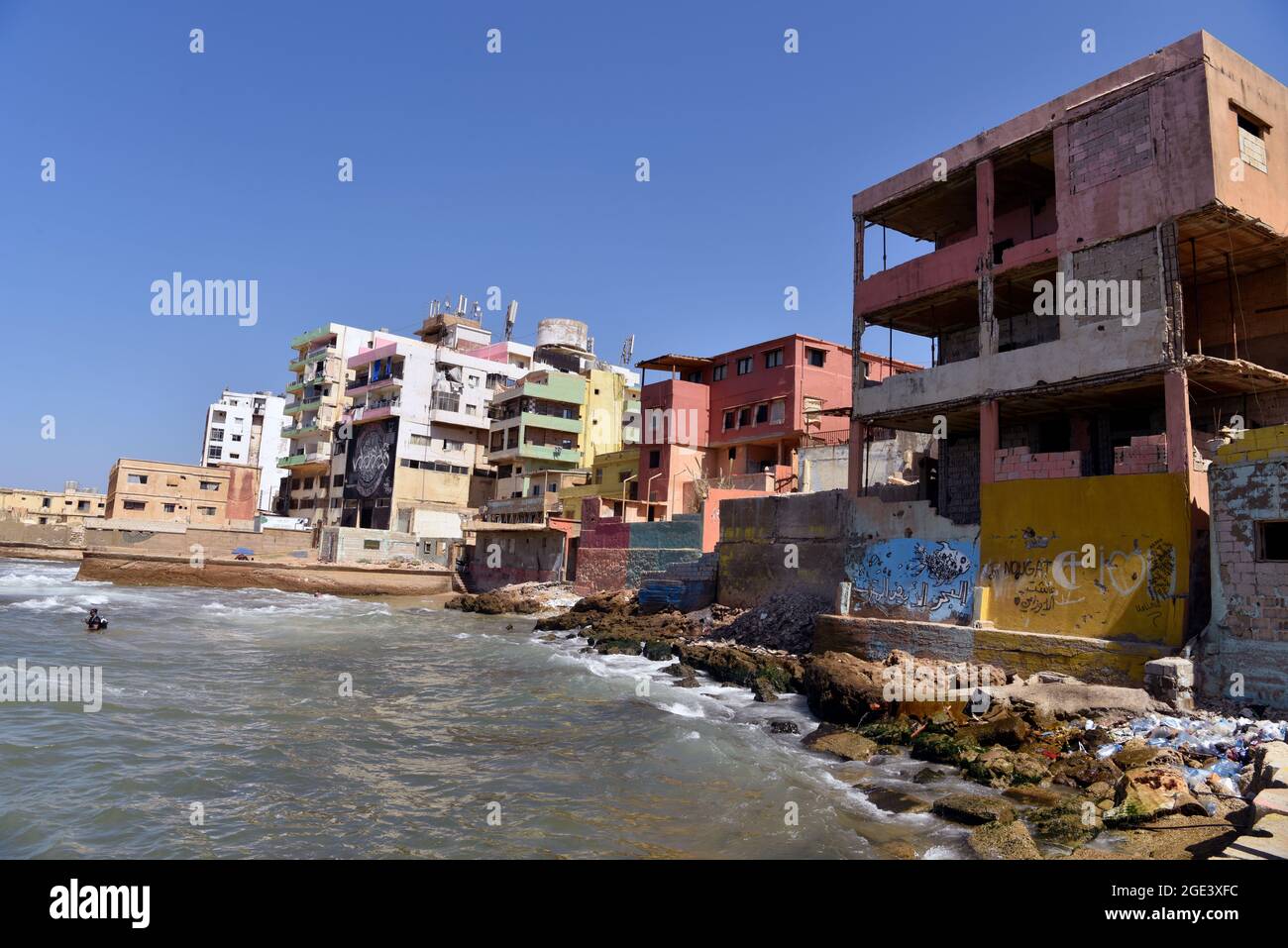 The poor neighbourhood of Ouzai, southern suburbs, Beirut, Lebanon ...