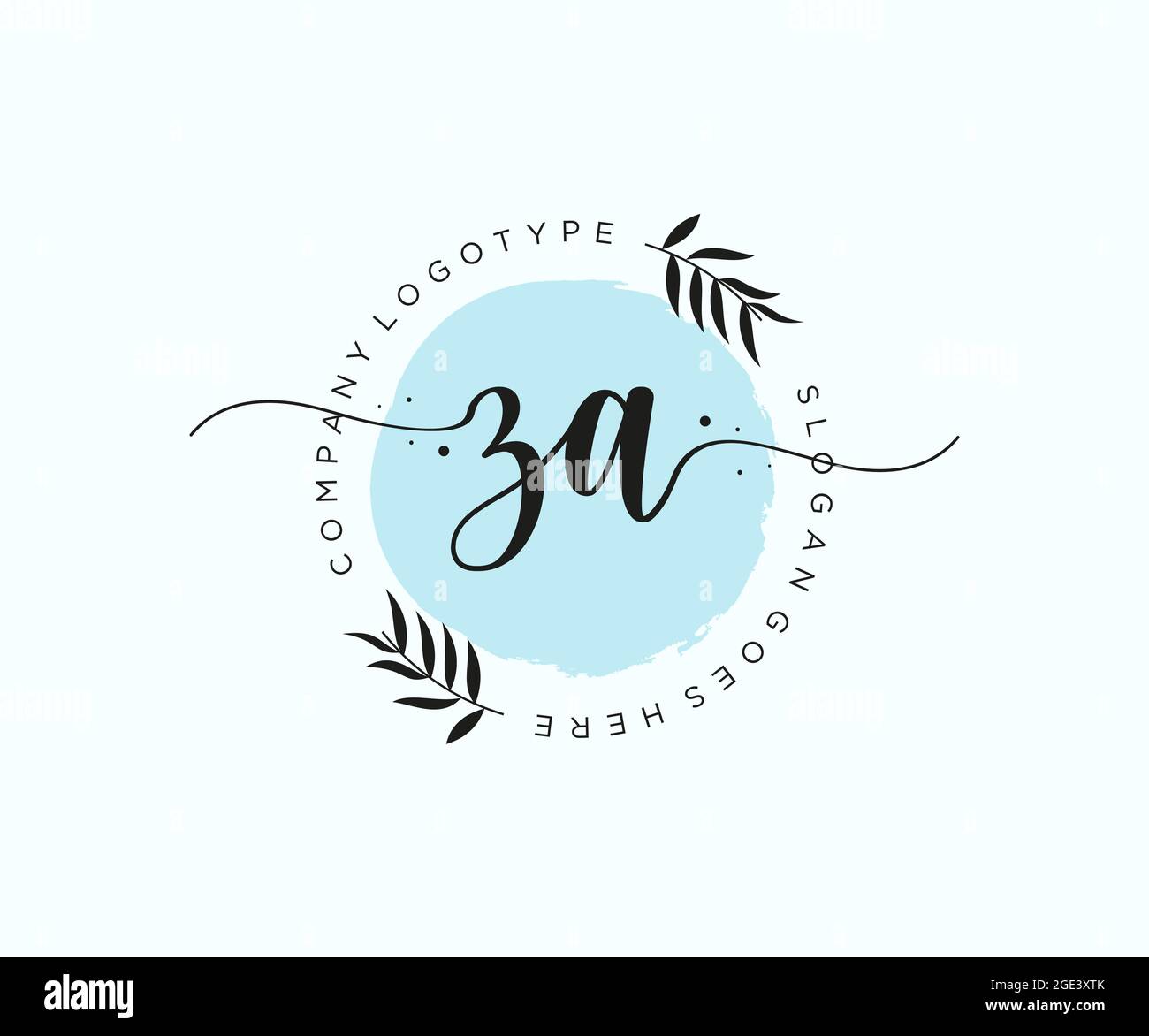 ZA Feminine logo beauty monogram and elegant logo design, handwriting ...