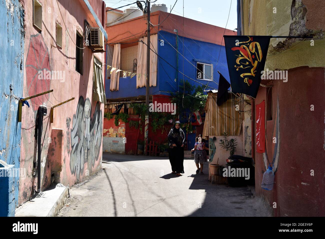 The poor neighbourhood of Ouzai, southern suburbs, Beirut, Lebanon ...