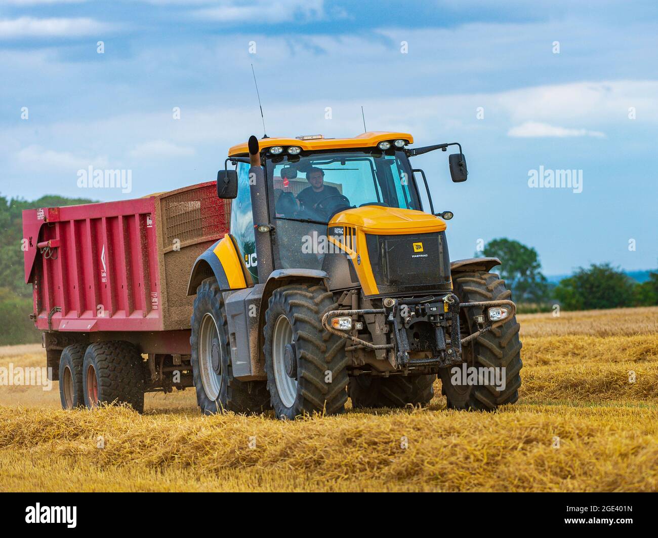 Caythorpe, Lincolnshire, UK – A Tractor and trailer carting the ...