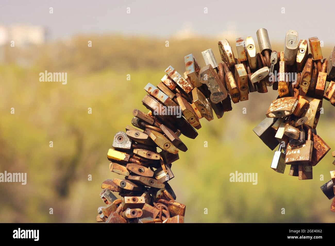 Chernihiv, Ukraine - April 10, 2019: Many old door locks close up Stock ...