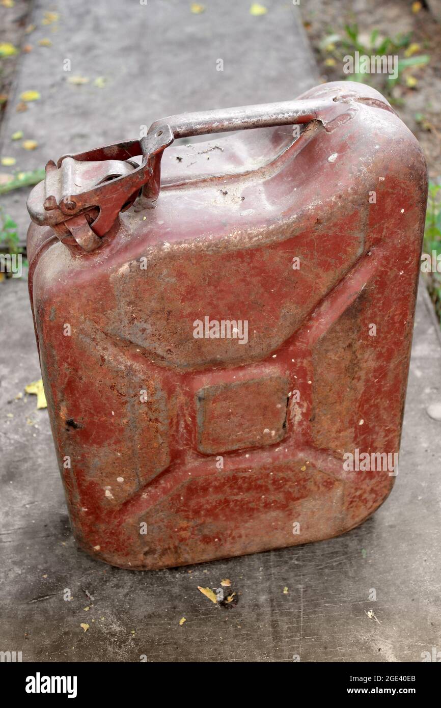 Old fuel canister Stock Photo - Alamy