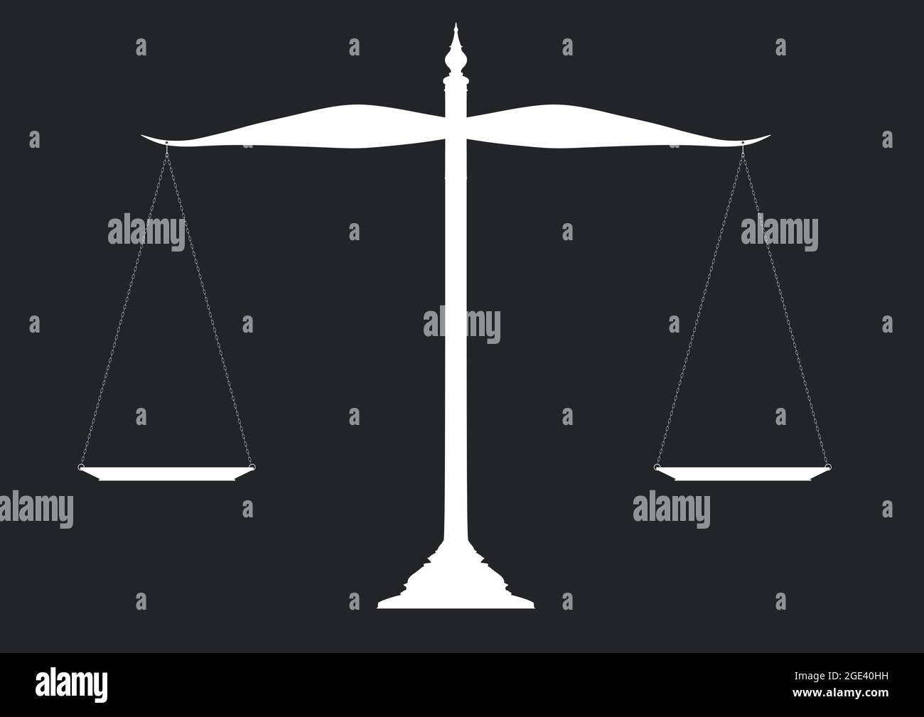 Composition of white scales icon on black background Stock Photo - Alamy