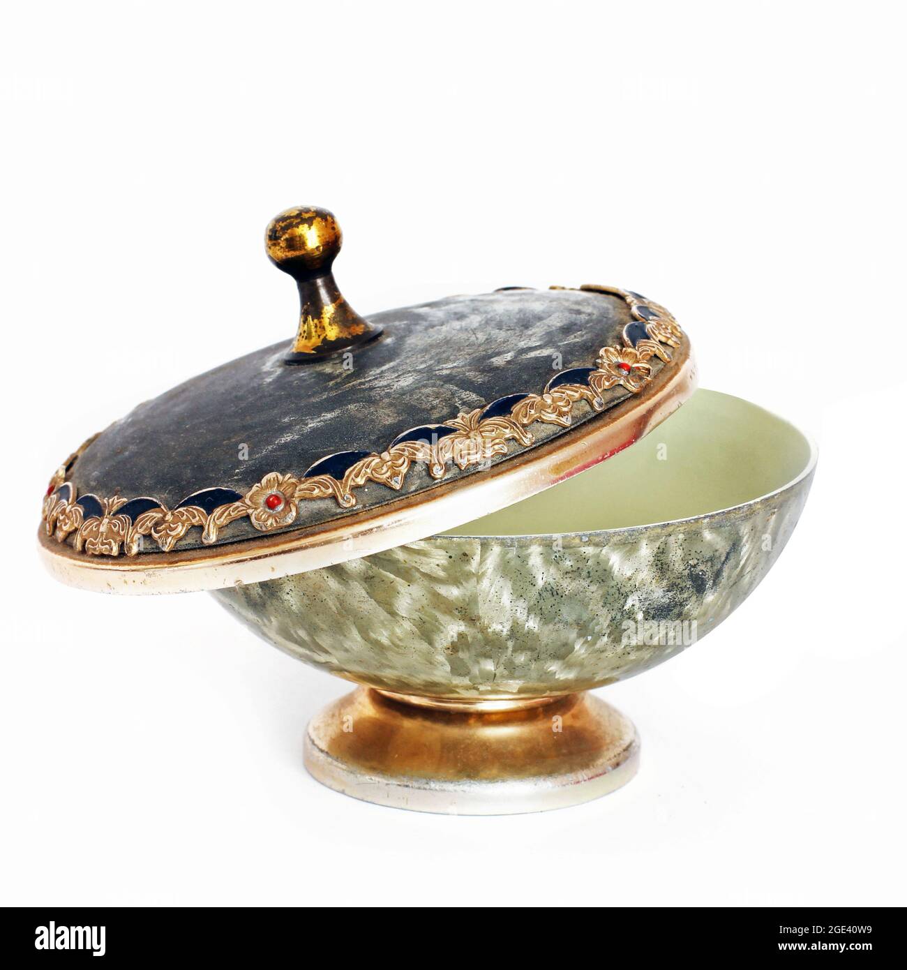 Expensive vase with a lid on a white background. Luxury decor Stock ...
