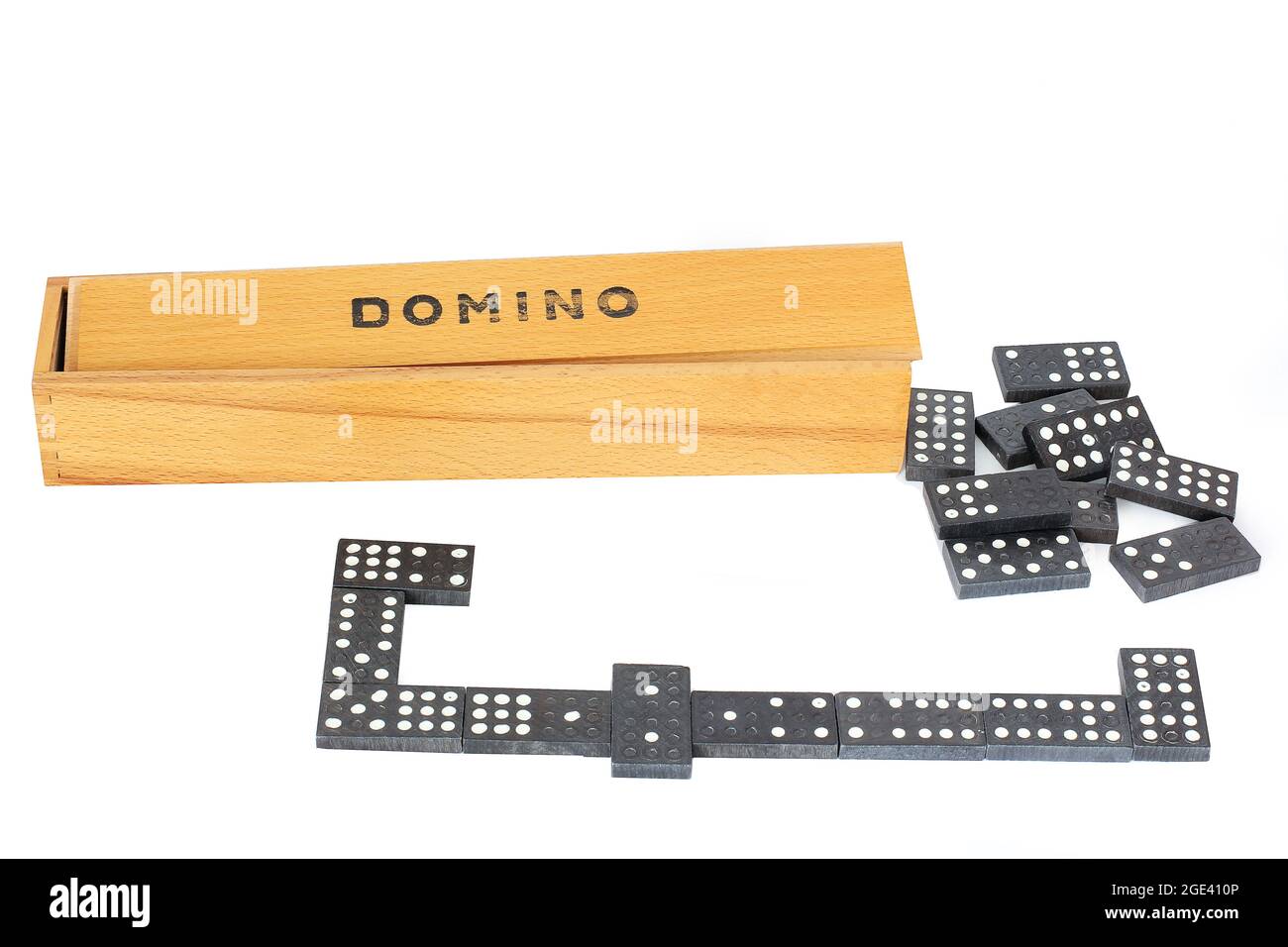 Domino game on white background Stock Photo - Alamy