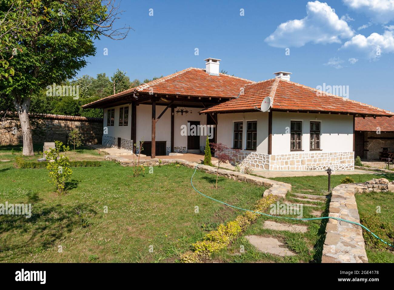Typical old, indigenous house restored and renewed, Velchevo village, V ...