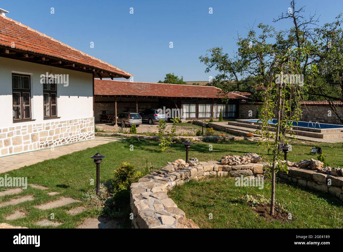 Typical old, indigenous house restored and renewed, Velchevo village, V ...