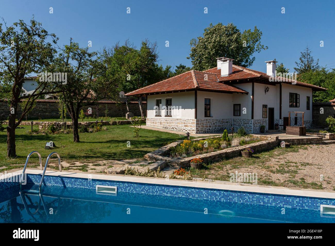 Typical old, indigenous house restored and renewed, Velchevo village, V ...