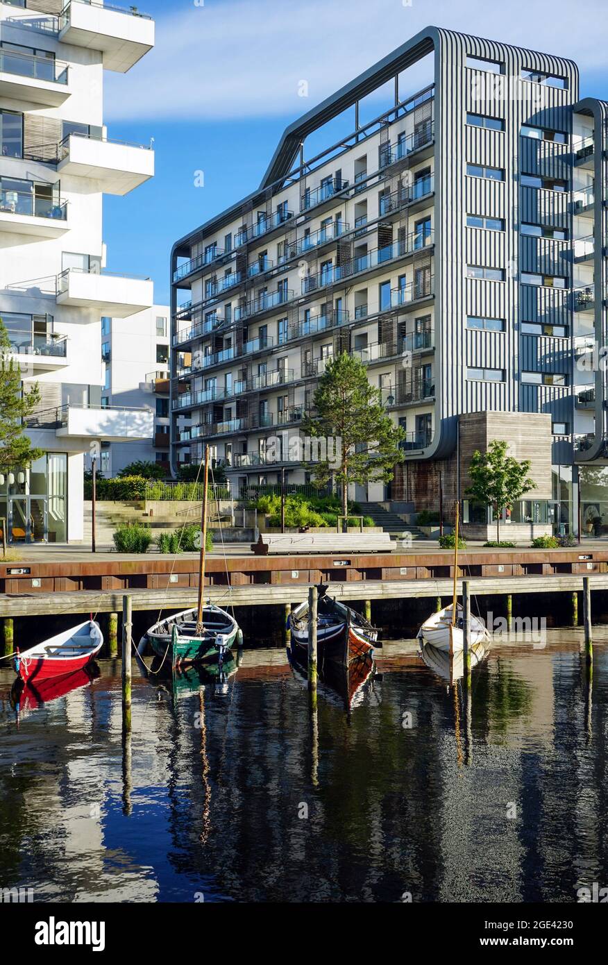 Harbor redevelopment area in Odense, Denmark with modern housing ...