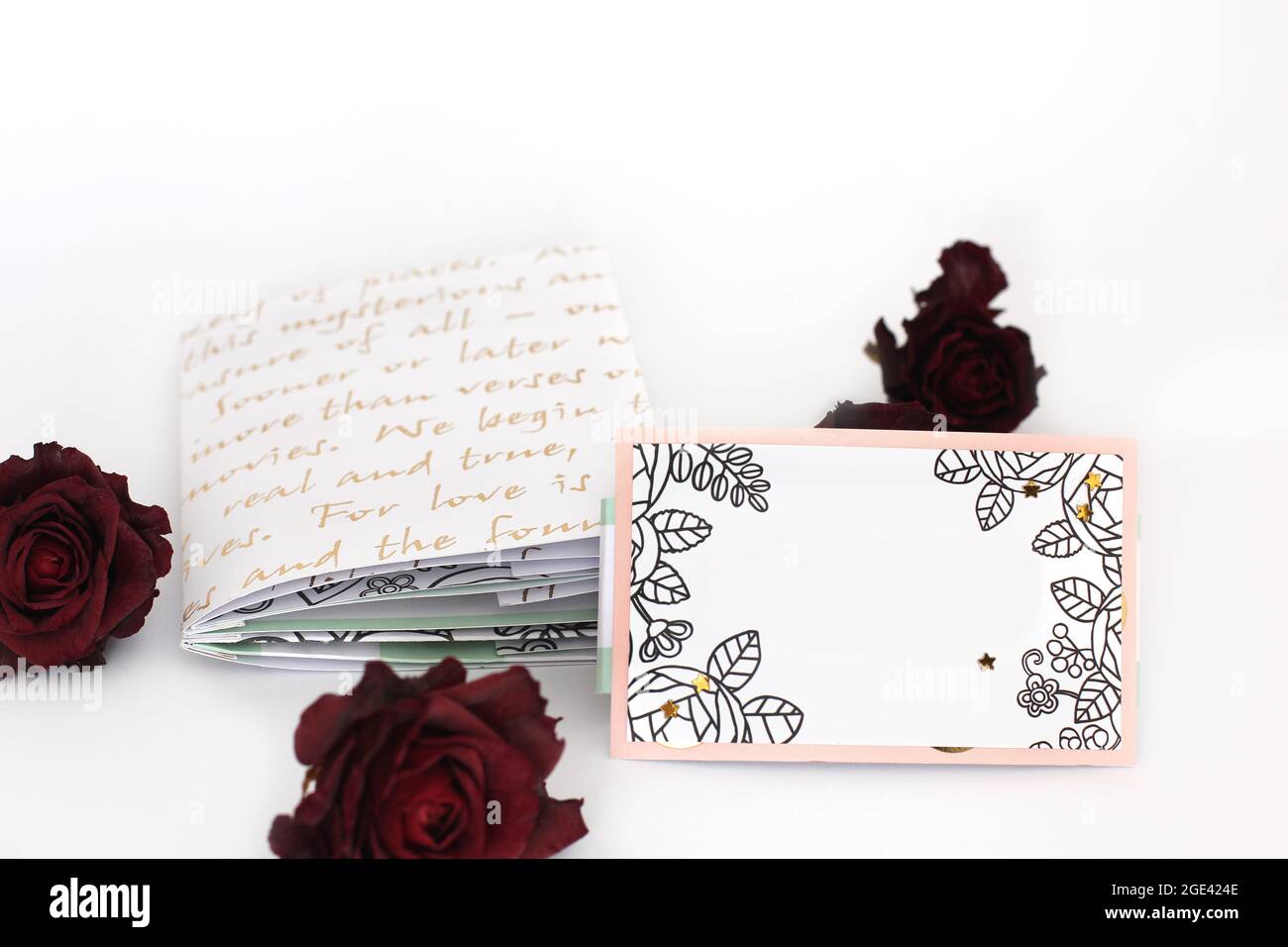 Handmade notebook in scrapbooking technique on a white background Stock ...