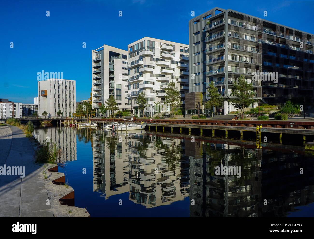 Harbor redevelopment area in Odense, Denmark with modern housing ...