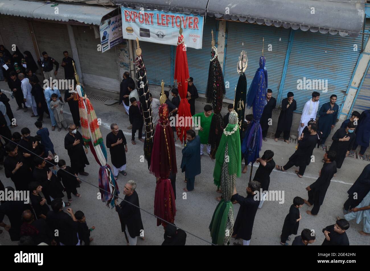 Peshawar, Pakistan. 16th Aug, 2021. Shiite Muslims attend Muharram ...