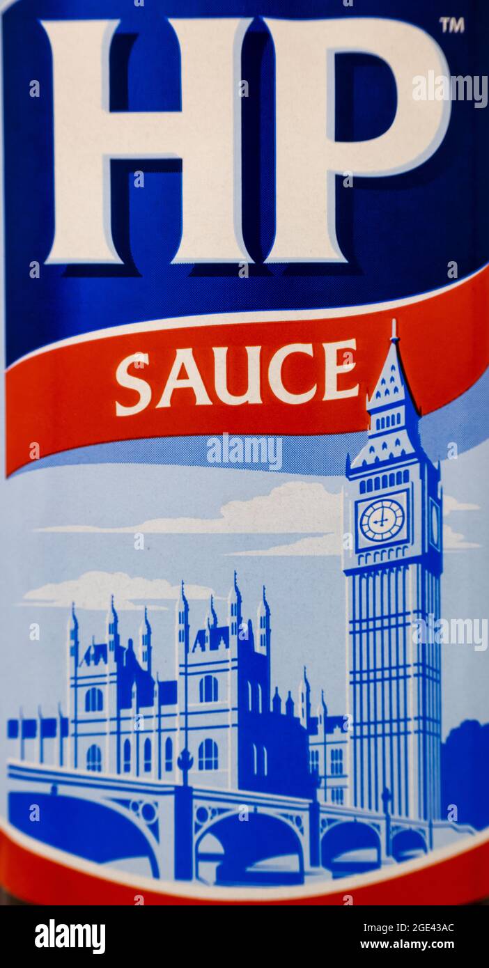 Hp sauce label hi-res stock photography and images - Alamy