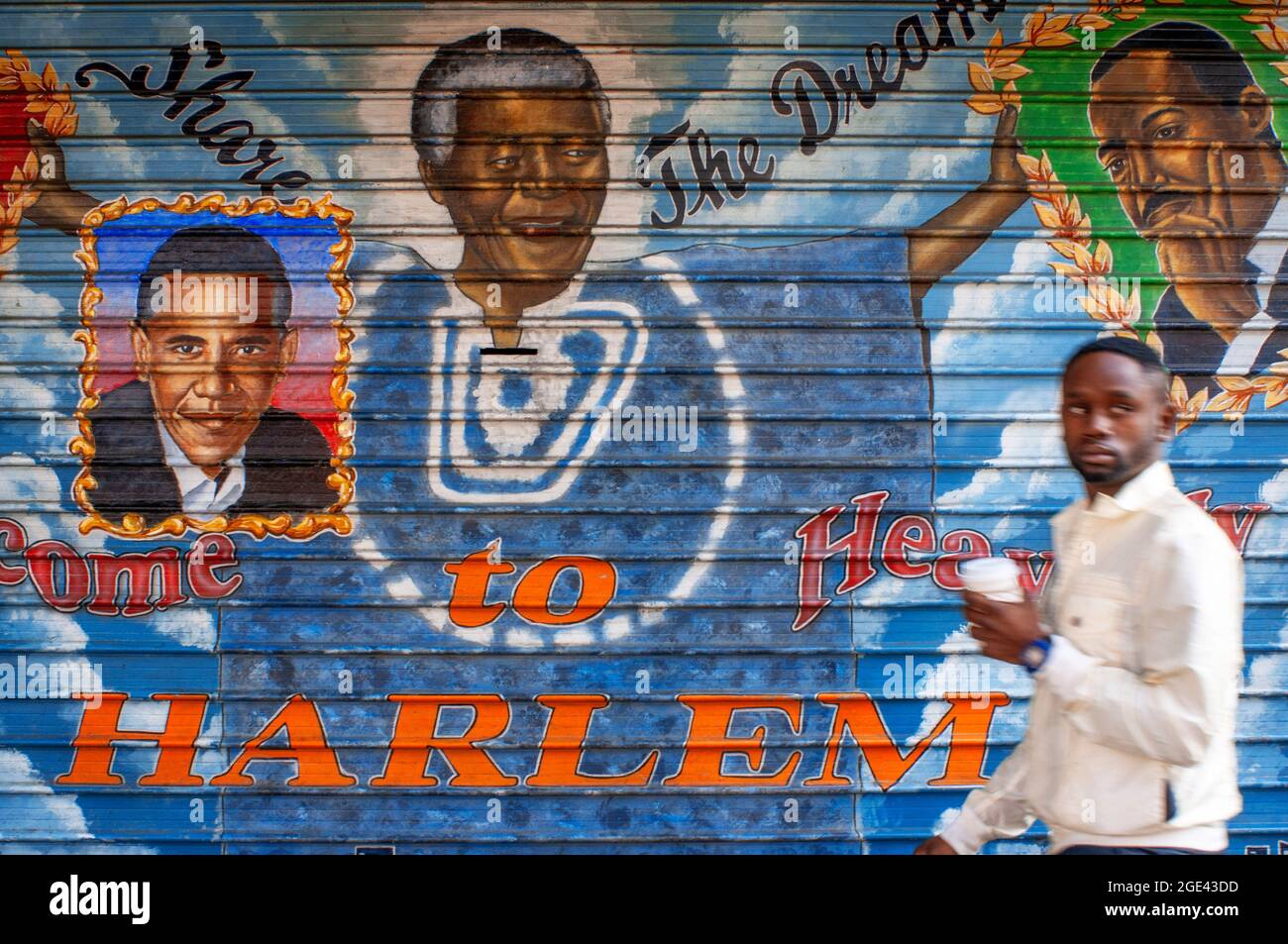Graffiti Obama and Martin Luther King painted in the shade of an ...