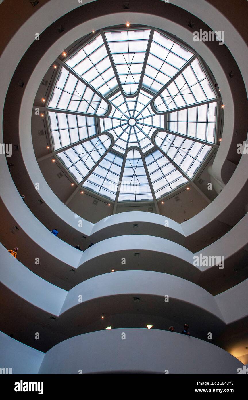 Large atrium within the Guggenheim Museum, Manhattan, New York City ...
