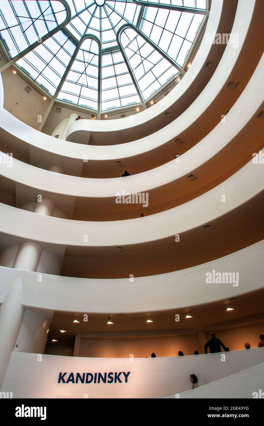 Large atrium within the Guggenheim Museum, Manhattan, New York City ...