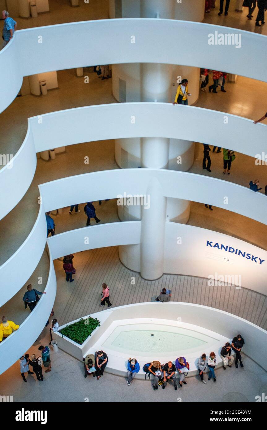 Large atrium within the Guggenheim Museum, Manhattan, New York City ...