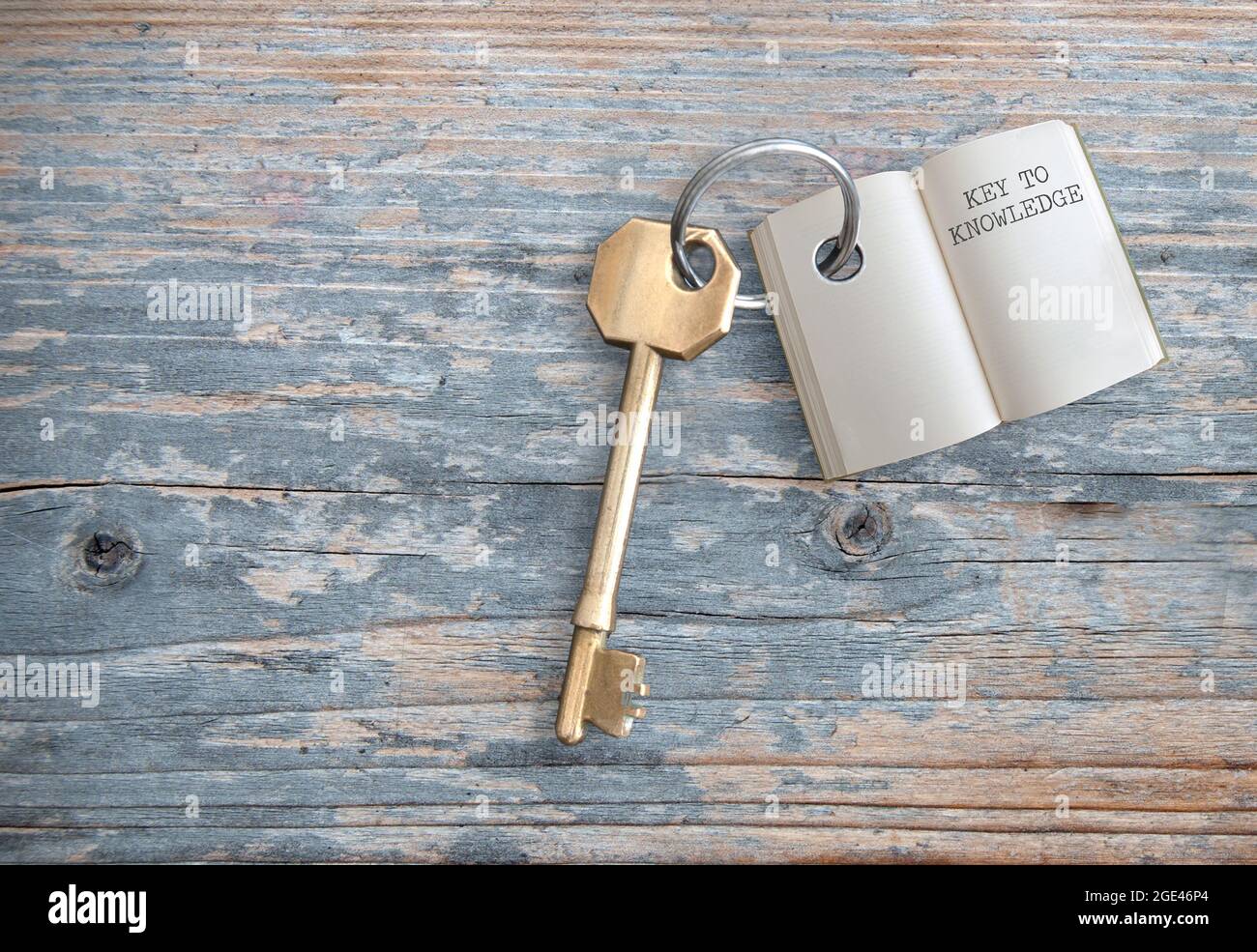 Keyring with open book key to knowledge Stock Photo - Alamy
