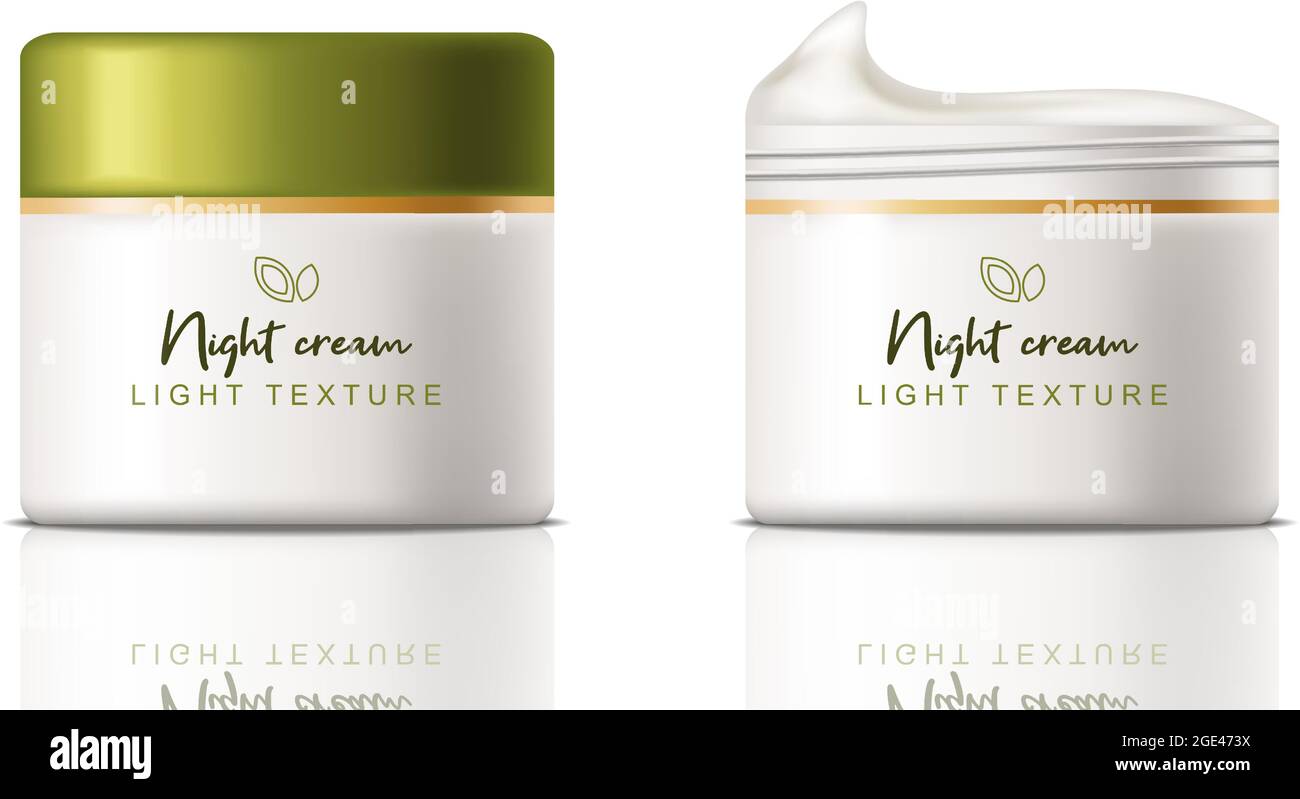 Cream cosmetics Vector realistic. Product placement mock up bottles ...